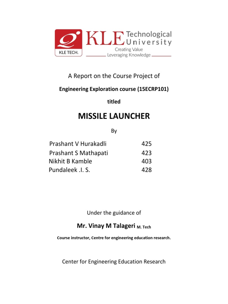 Missile Launcher: A Report On The Course Project of | PDF | Military ...