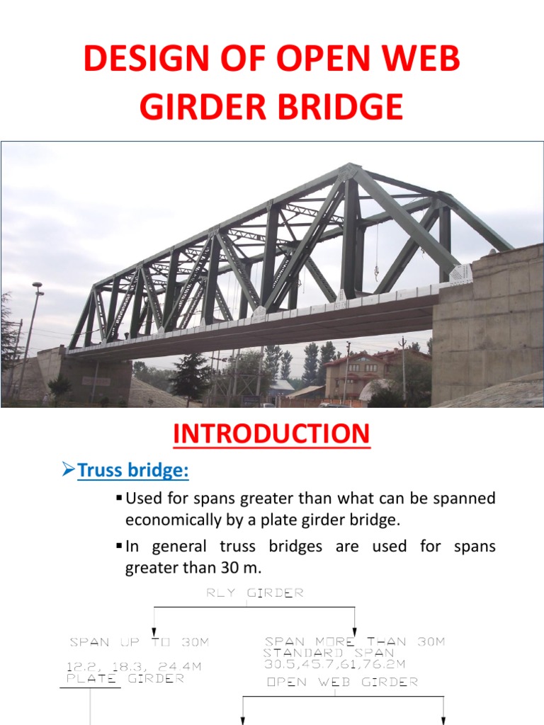 Design of Open Web Girder Bridge | PDF | Truss | Bending
