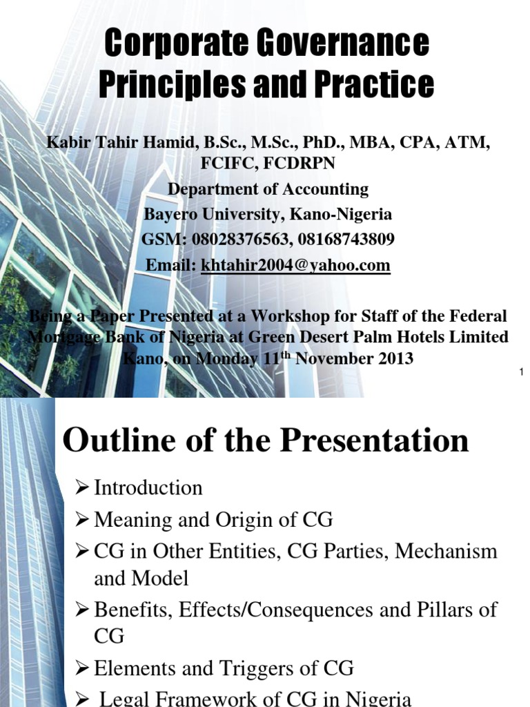 Corporate Governance Principles and Prac | PDF | Corporate Governance ...
