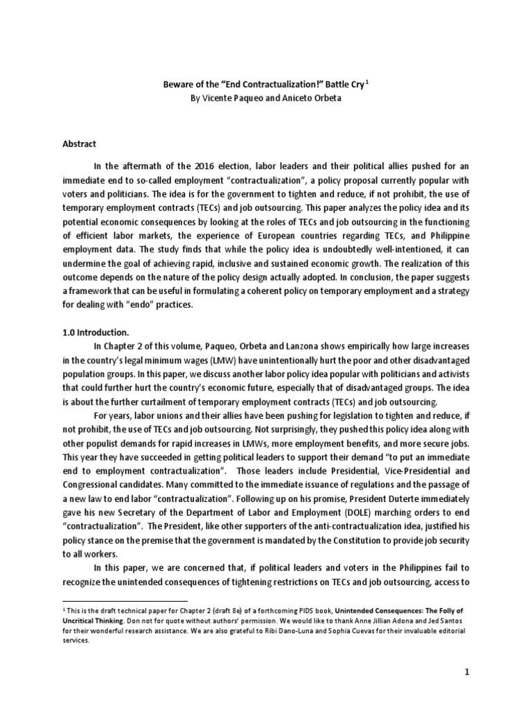 Beware of The "End Contractualization!" Battle Cry | PDF | Temporary ...