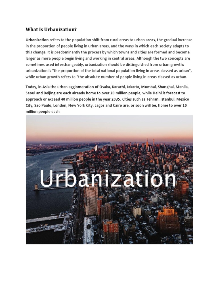 What is Urbanization | PDF | Urbanization | Economies