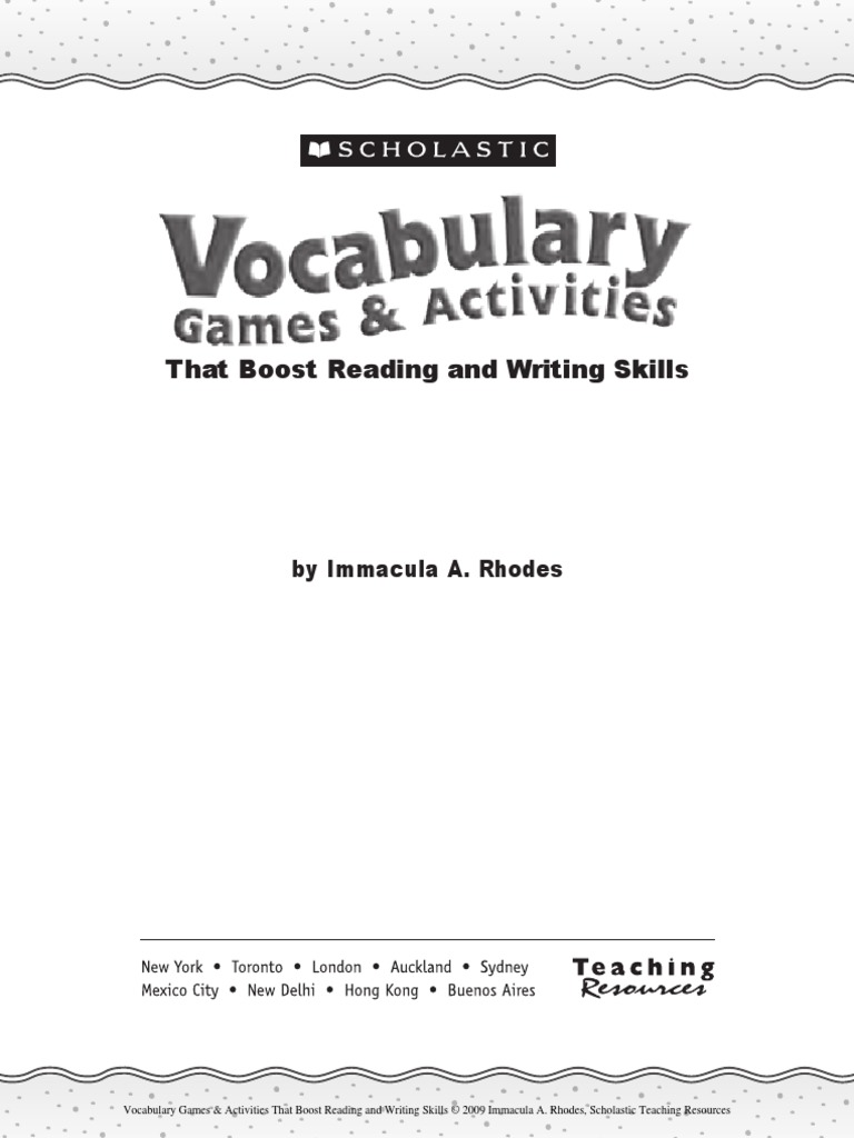 Vocabulary Games Activities PDF | PDF | Vocabulary | Semantics