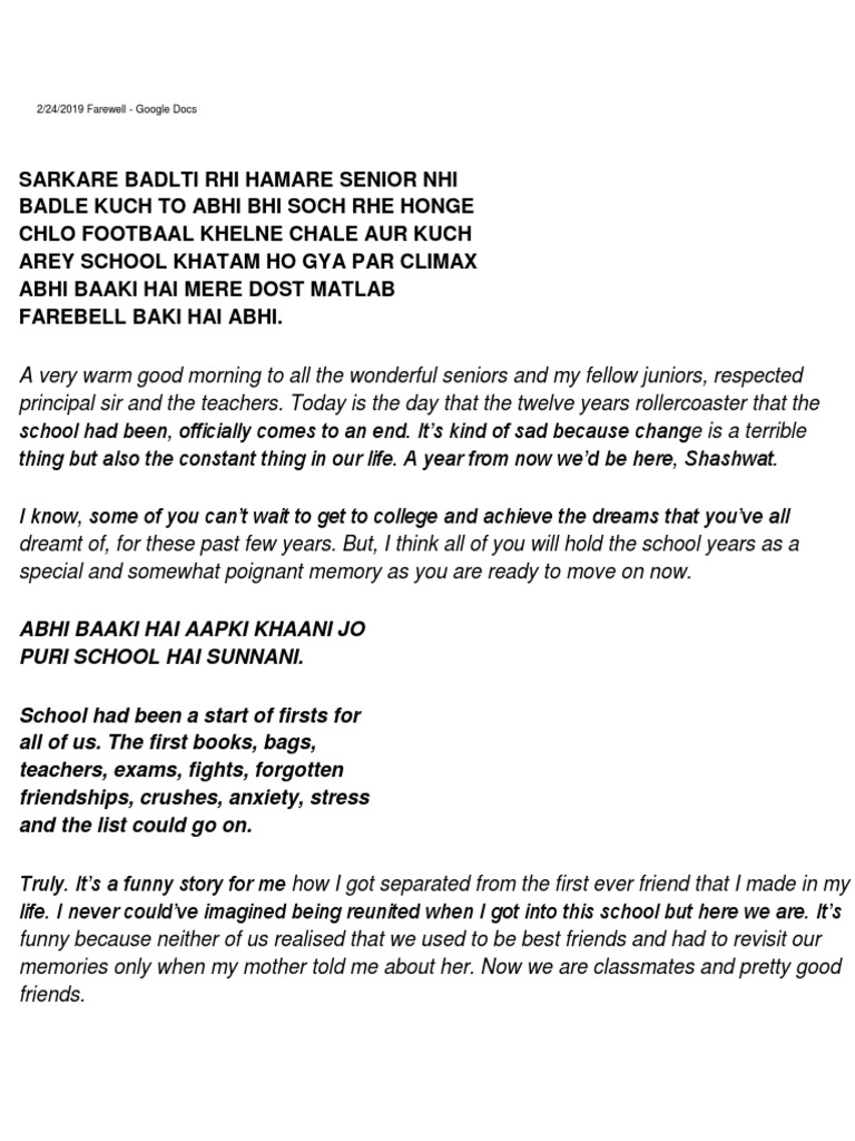 Farewell - Google Docs2 | PDF | Religion & Spirituality