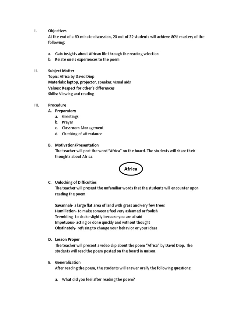 Anglo American Lesson Plan | PDF