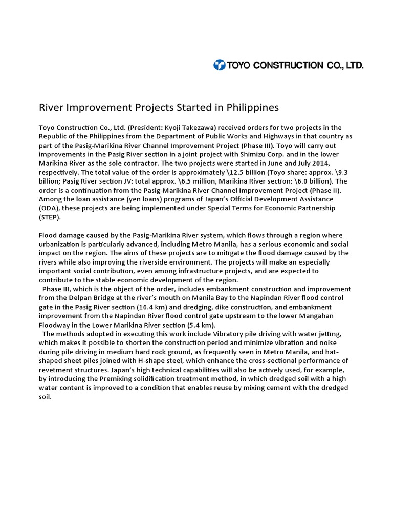 River Improvement Projects Started in Philippines | PDF | Nature