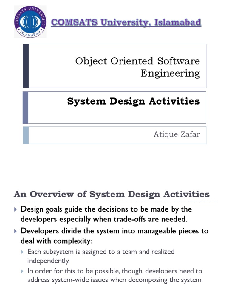 System Design Activities | PDF | Component Based Software Engineering | Databases