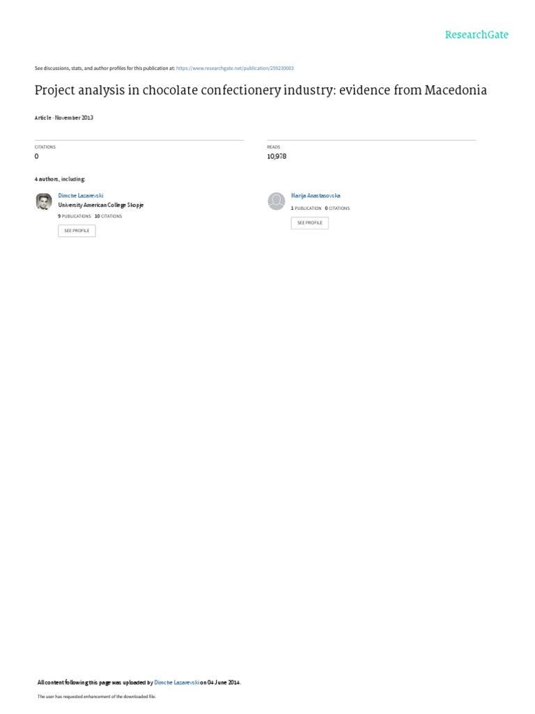 Project Analysis in Chocolate Industry | PDF | Net Present Value | Cost ...