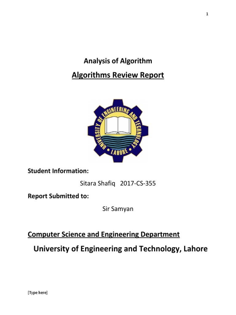 Algorithms Report Pdf Areas Of Computer Science Algorithms And Data Structures