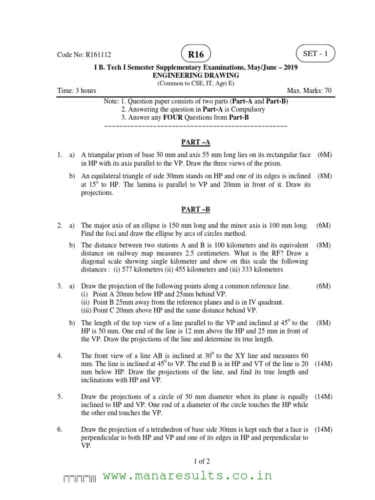 WWW - Manaresults.co - In: I B. Tech I Semester Supplementary Examinations, May/June - 2019 ...