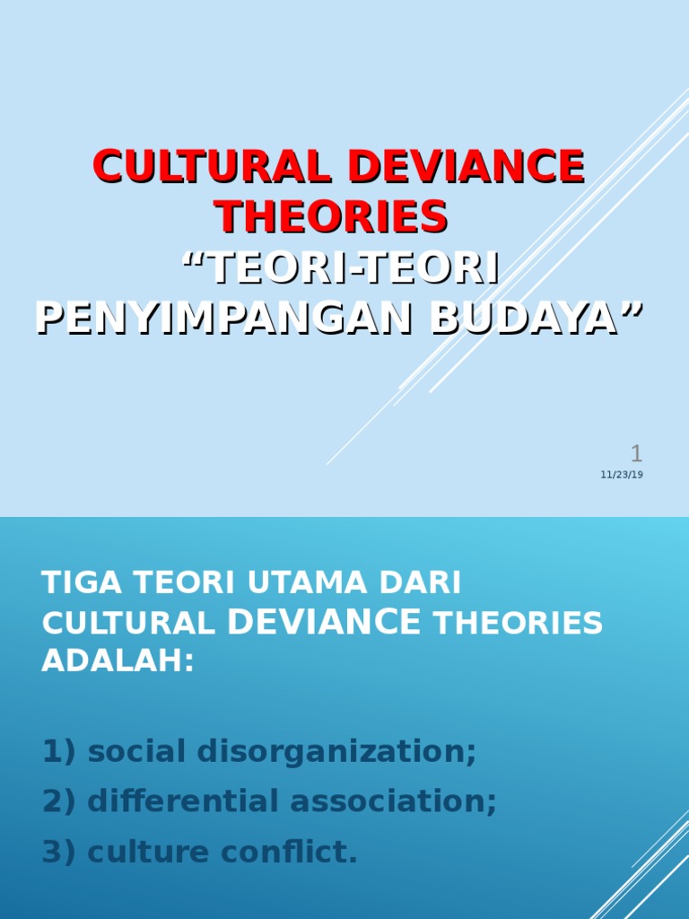 Cultural Deviance Theory | PDF