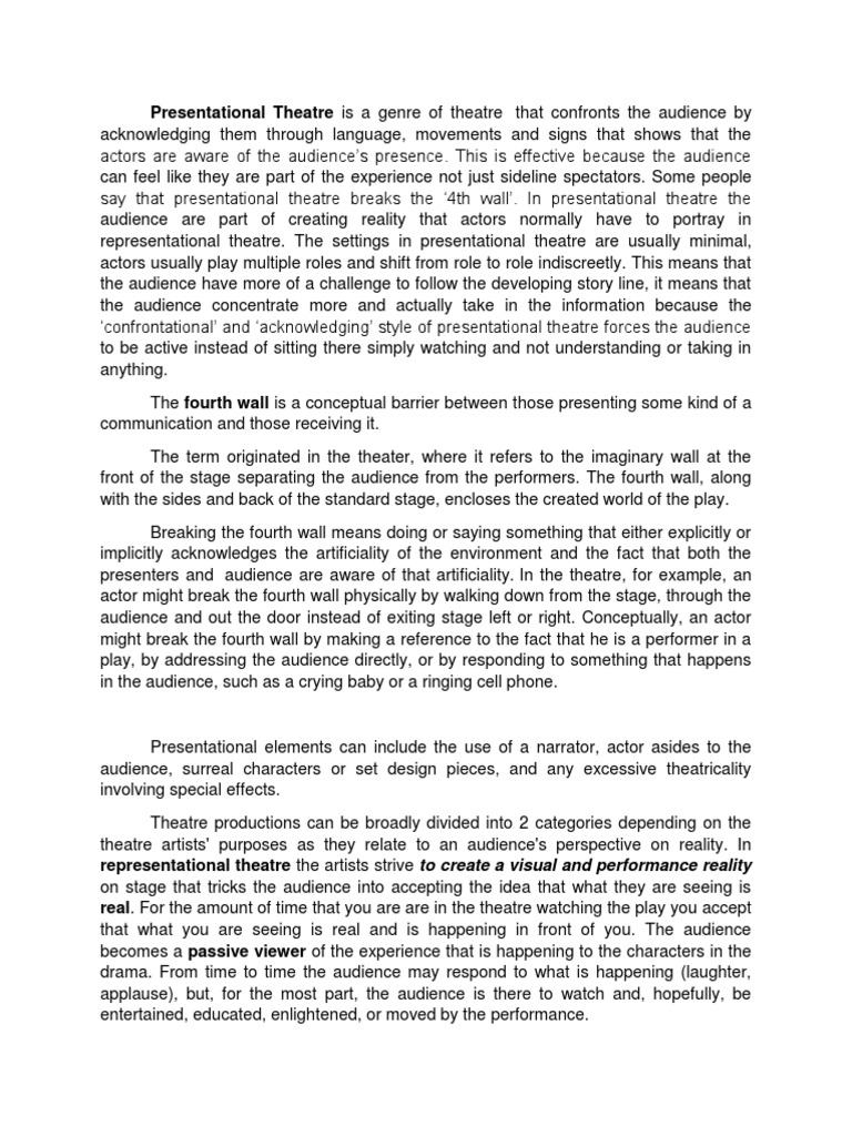 Representational and Presentational Style of Theatre | PDF | Oedipus