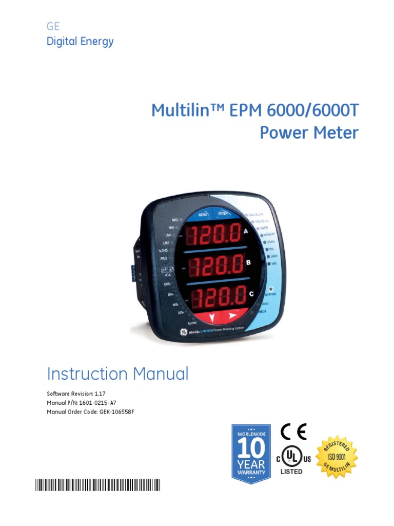 EPM 6000 Power Metering System | PDF | Electromagnetism | Electric Power