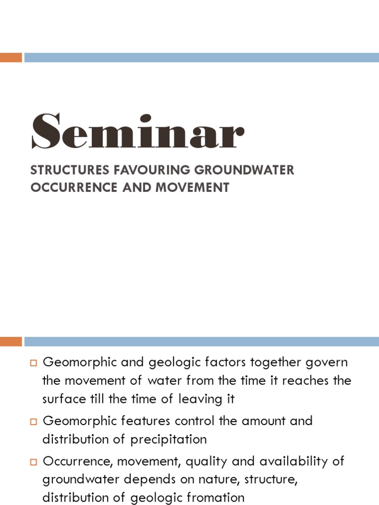 Structures Favouring Groundwater Movement and Occurrence | PDF ...