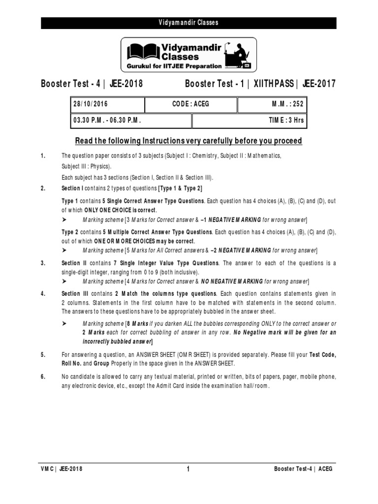 JEE ADV Questions | PDF | Acceleration | Force