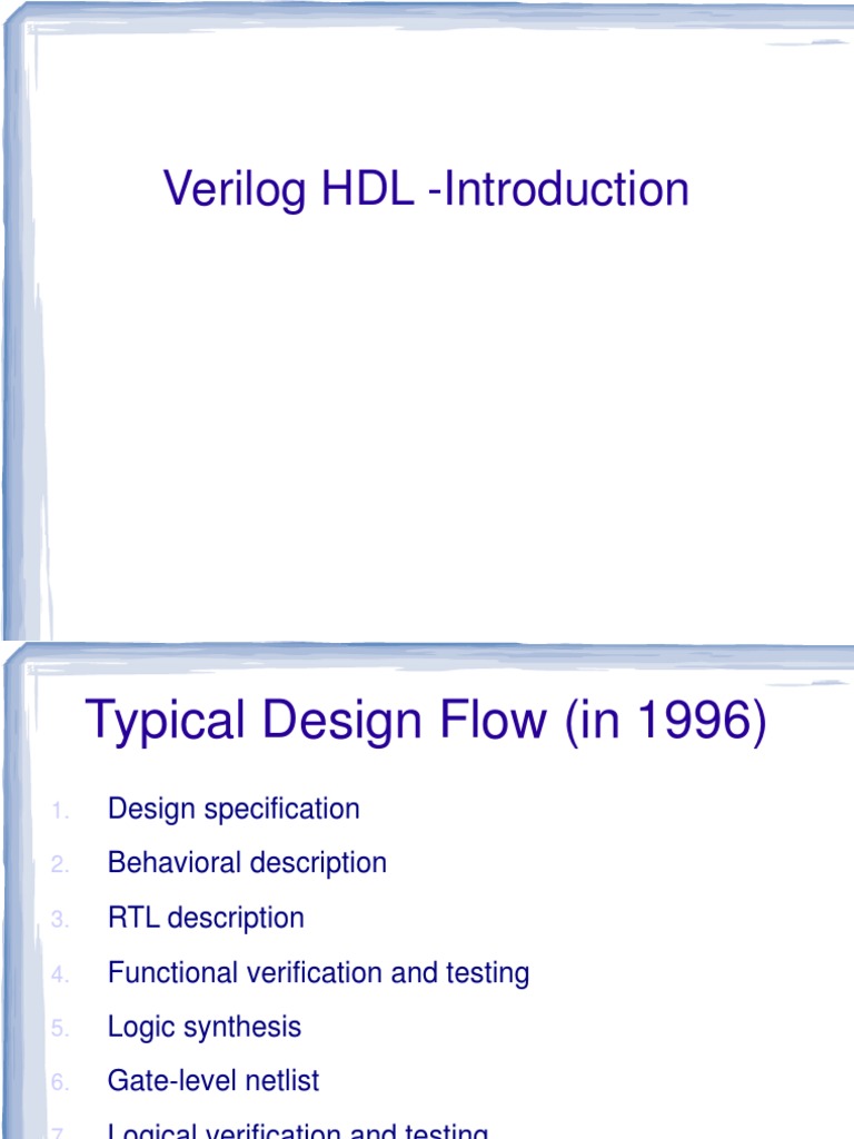 Verilog HDL - Introduction | PDF | Hardware Description Language ...