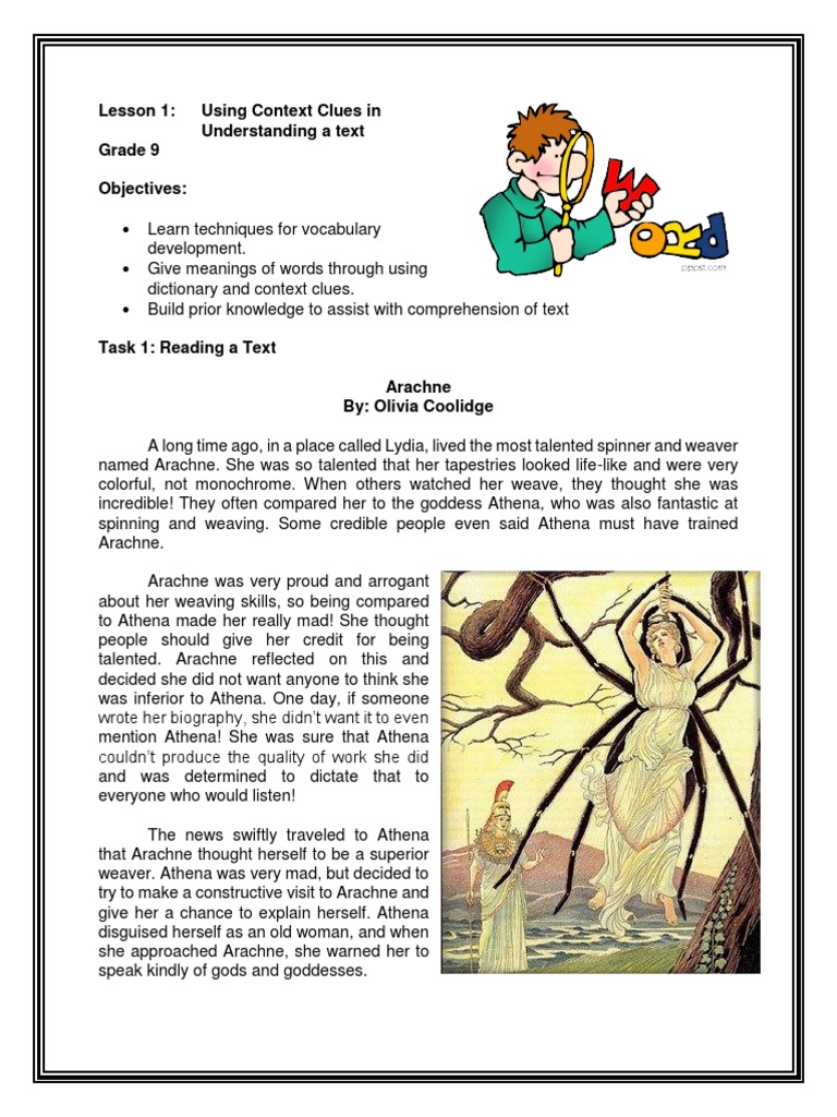 Lesson 1: Using Context Clues in Understanding A Text Grade 9 ...