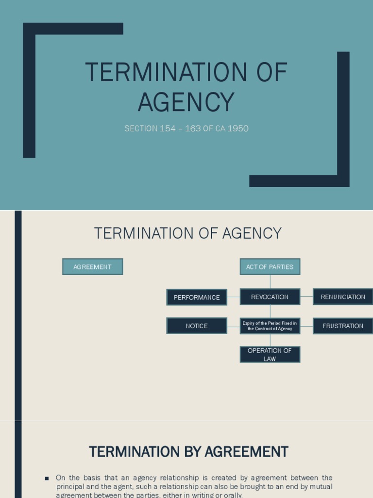 Termination of Agency | PDF | Law Of Agency | Common Law