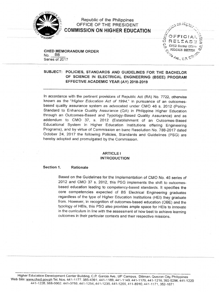 CHED EE Course Outline PDF | PDF