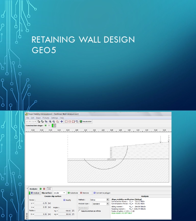 Retaining Wall Design with GEO5 | PDF