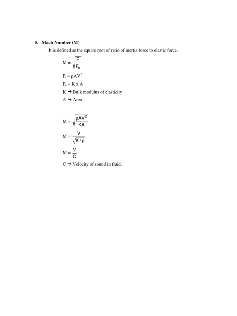 Mach Number (M) | PDF | Fluid Dynamics | Force