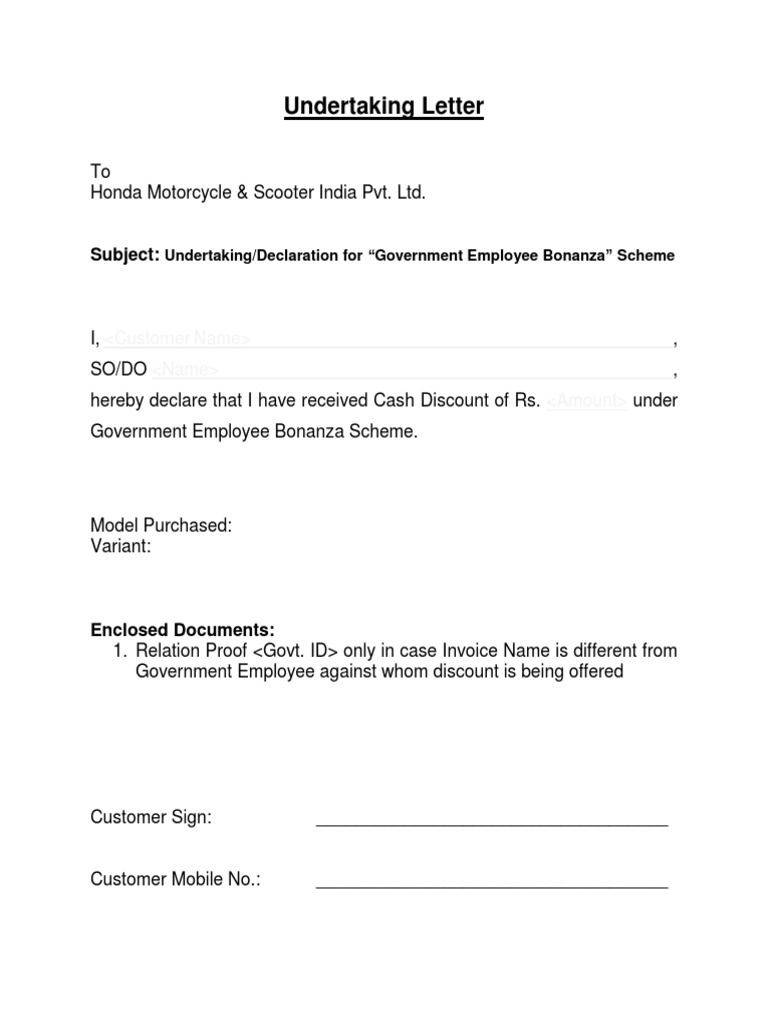 Declaration Format PDF | Download Free PDF | Motorcycling | Motor Vehicle