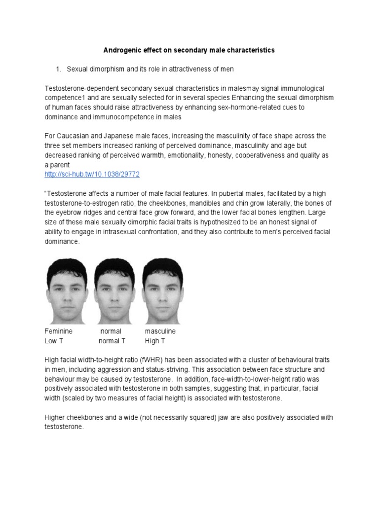 Androgenic Effect On Secondary Male Characteristics | PDF | Puberty ...