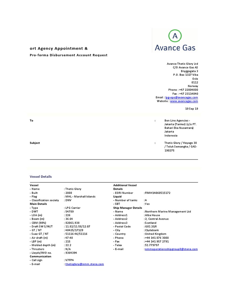 Ort Agency Appointment &: Pro-Forma Disbursement Account Request | PDF ...