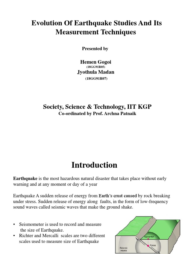 Evolution of Earthquake Studies and Its Measurement Techniques ...