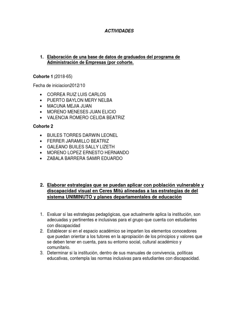 Actividades de Practicas | PDF
