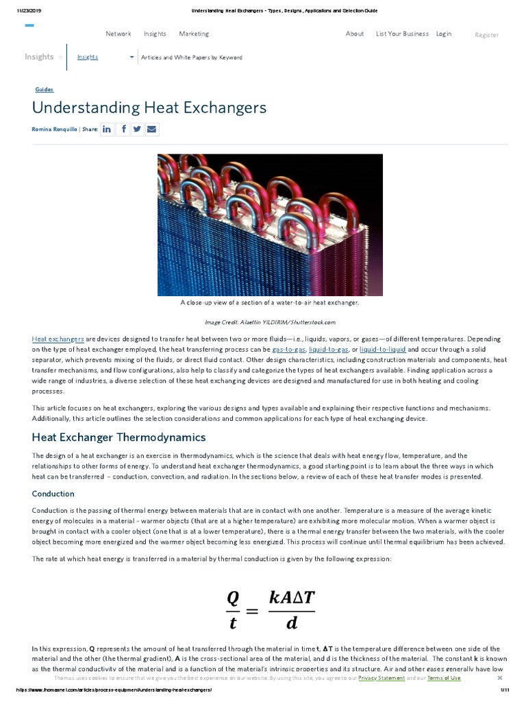 Understanding Heat Exchangers - Types, Designs, Applications and ...