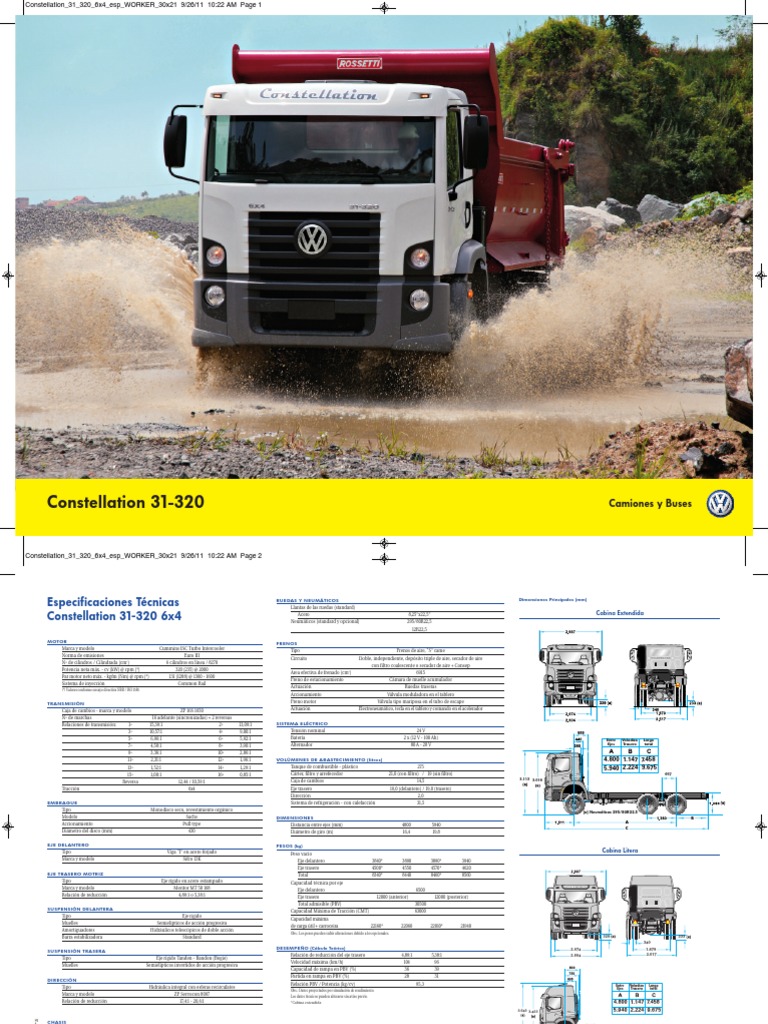 Ficha Técnica Constellation 31.320 Euro III | PDF | Eje | Transmisión ...