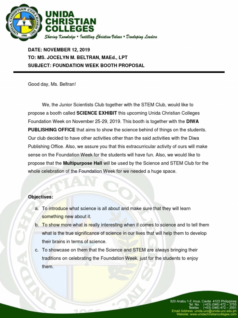 Booth Proposal | PDF | Science | Science (General)