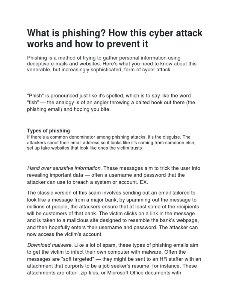 What Is Phishing How This Cyber Attack Works And How To Prevent It