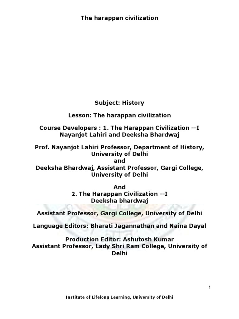 The Harappan Civilization | PDF | Common Era | Indus River