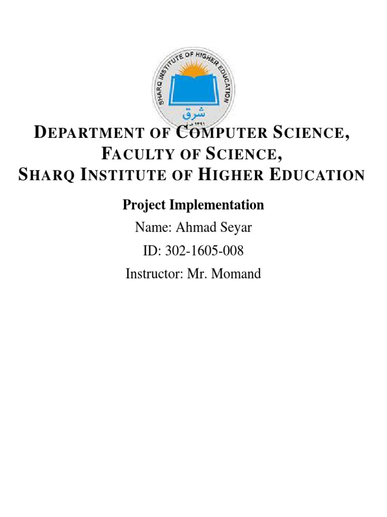 D C S, F S, S I H E: Epartment of Omputer Cience Aculty of Cience Harq ...