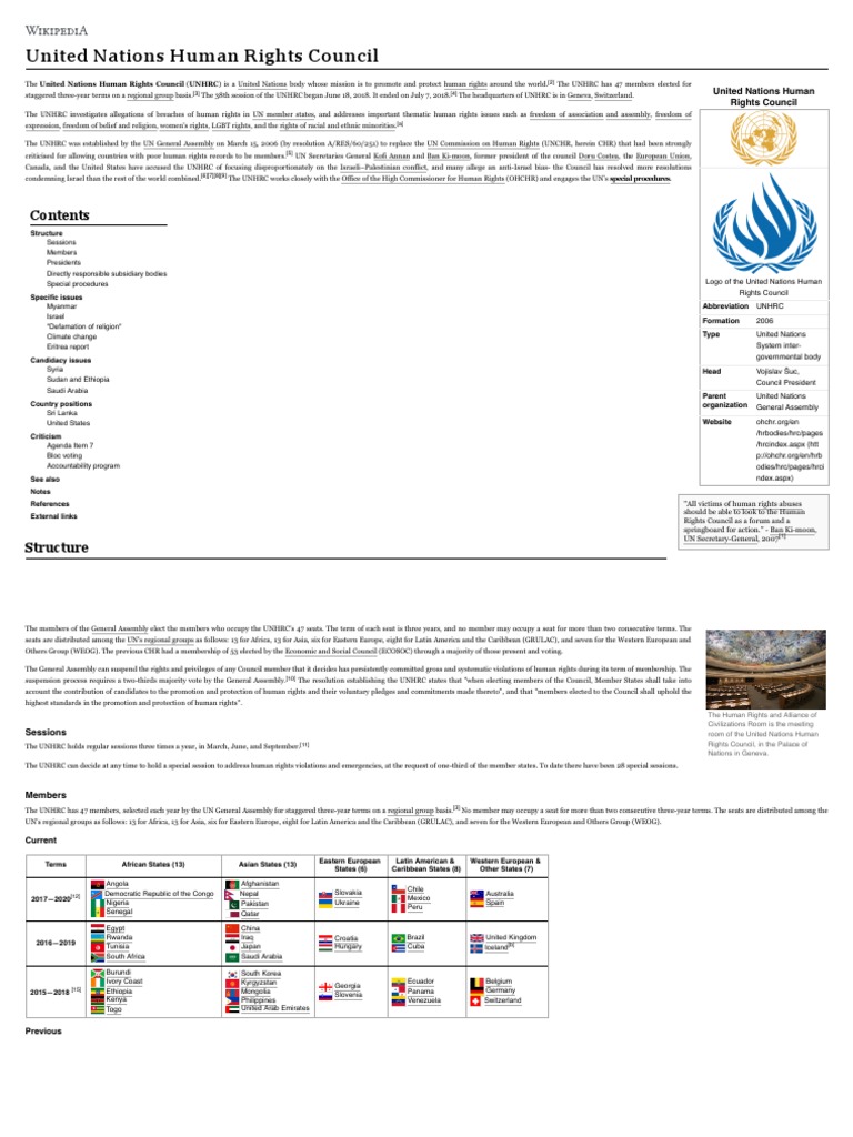 United Nations Human Rights Council | PDF | Rights | Government