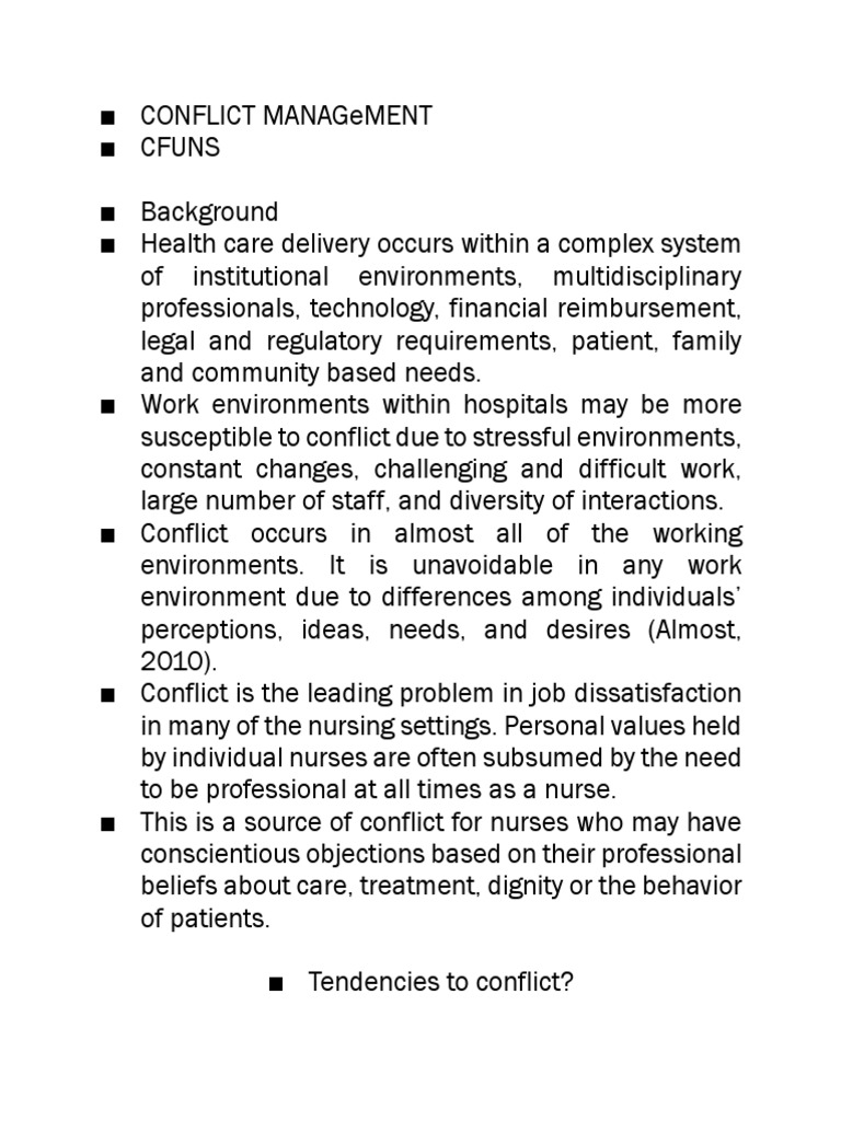 Conflict Management | PDF | Conflict Resolution | Conflict (Process)