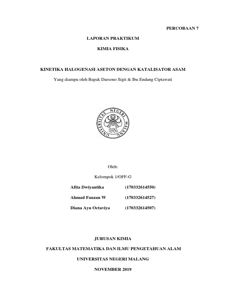 Lapres Perc 7 Halogenasi Aseton | PDF | Sains & Matematika