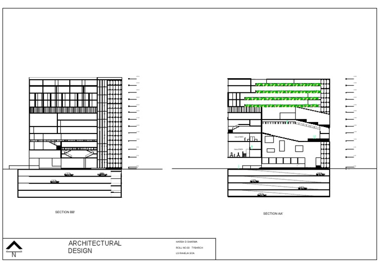 Architectural Design N: Section Aa' Section BB' | PDF