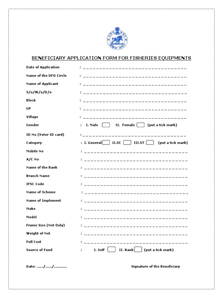 Beneficiary Application Form | PDF