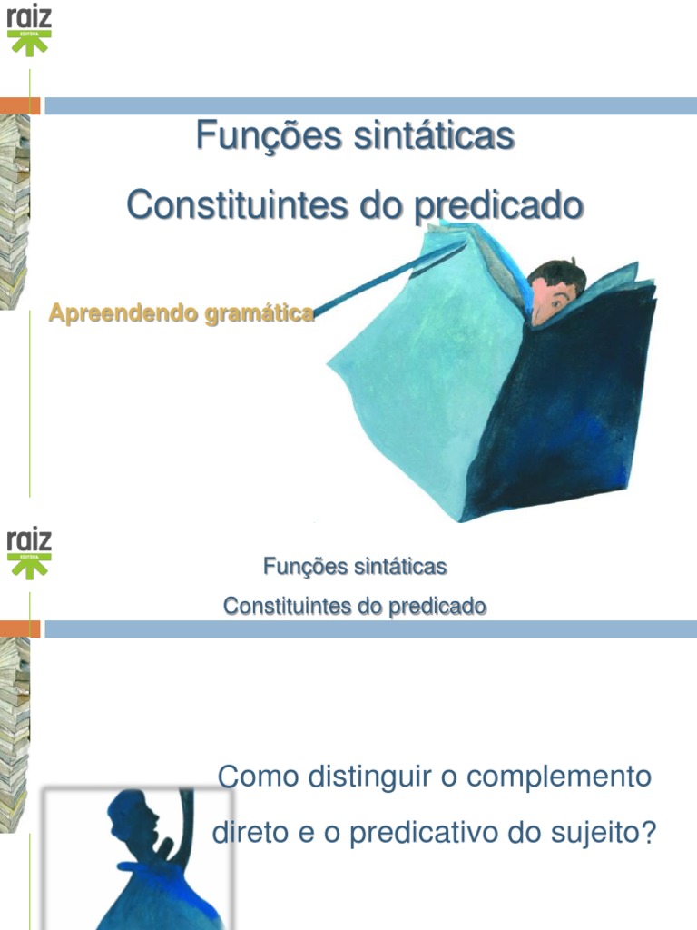 Predicativo e Complemento Direto | PDF | Predicado (gramática) | Assunto (gramática)