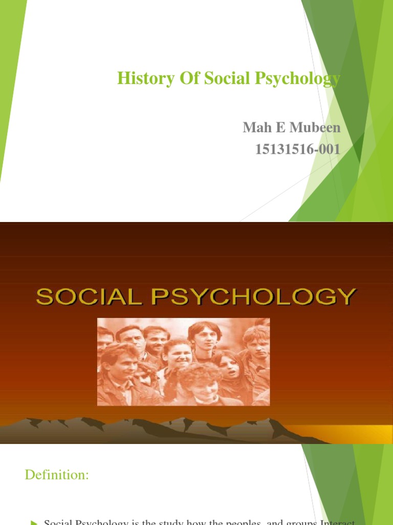 History of Social Psychology | PDF | Social Psychology | Psychology