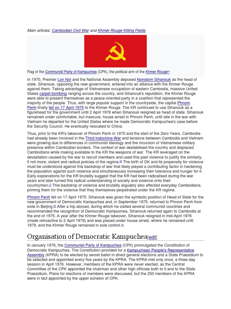 Cambodia Democracy | PDF | Democratic Kampuchea | Khmer Rouge