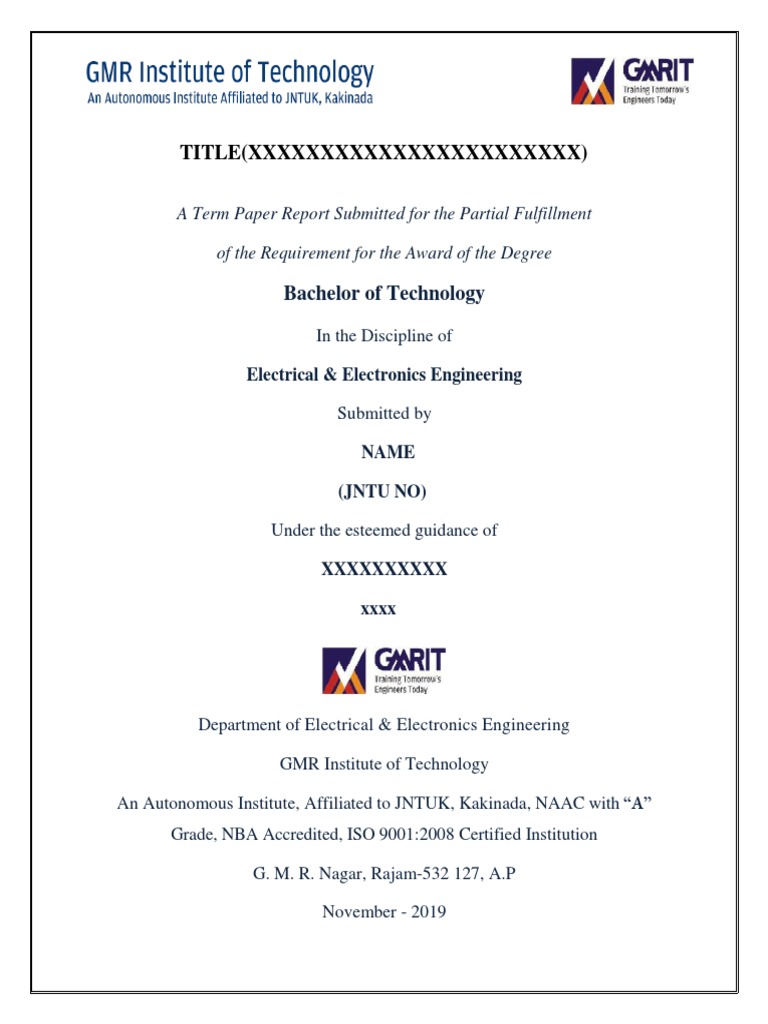 Term Paper Template | PDF | Academic Degree | Engineering