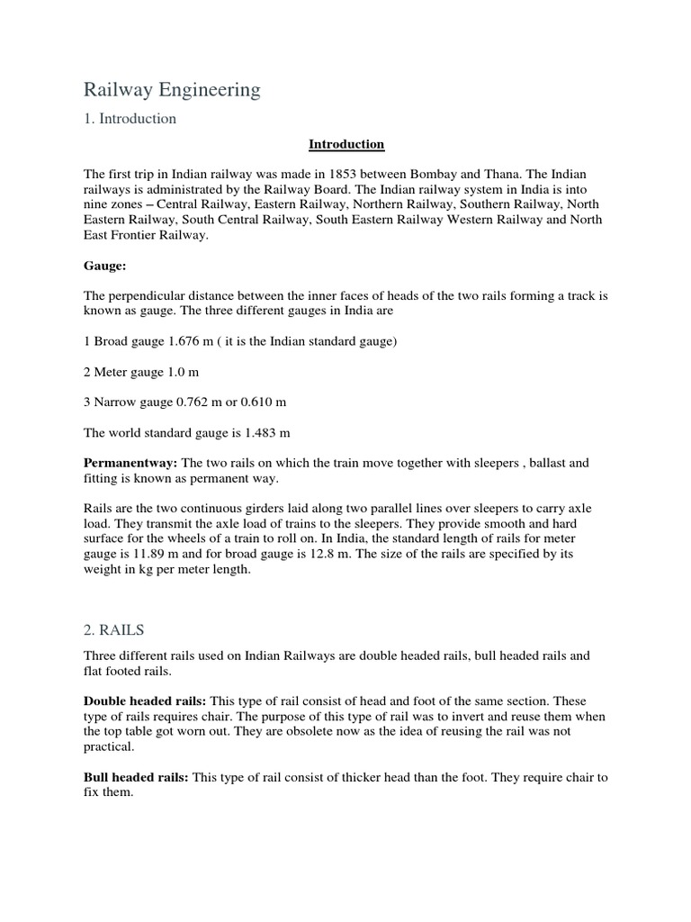 Railway Engineering Pdf Track Rail Transport Track Gauge