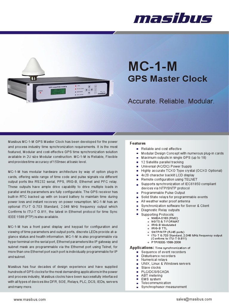 Masibus MC 1 M R0F 0814 - GPS Master Clock | PDF | Global Positioning ...