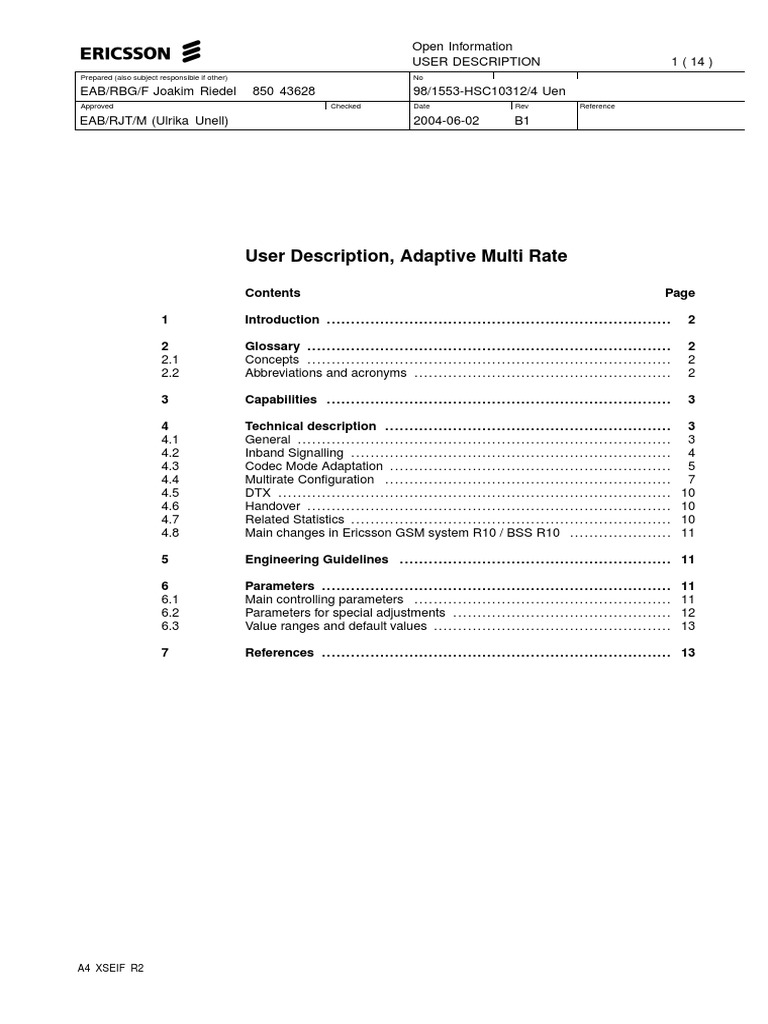 AMR User Description | PDF | Telecommunications Engineering | Electronics