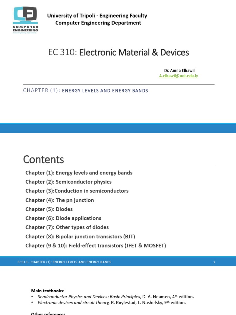 EC 310: Electronic Material & Devices: University of Tripoli ...