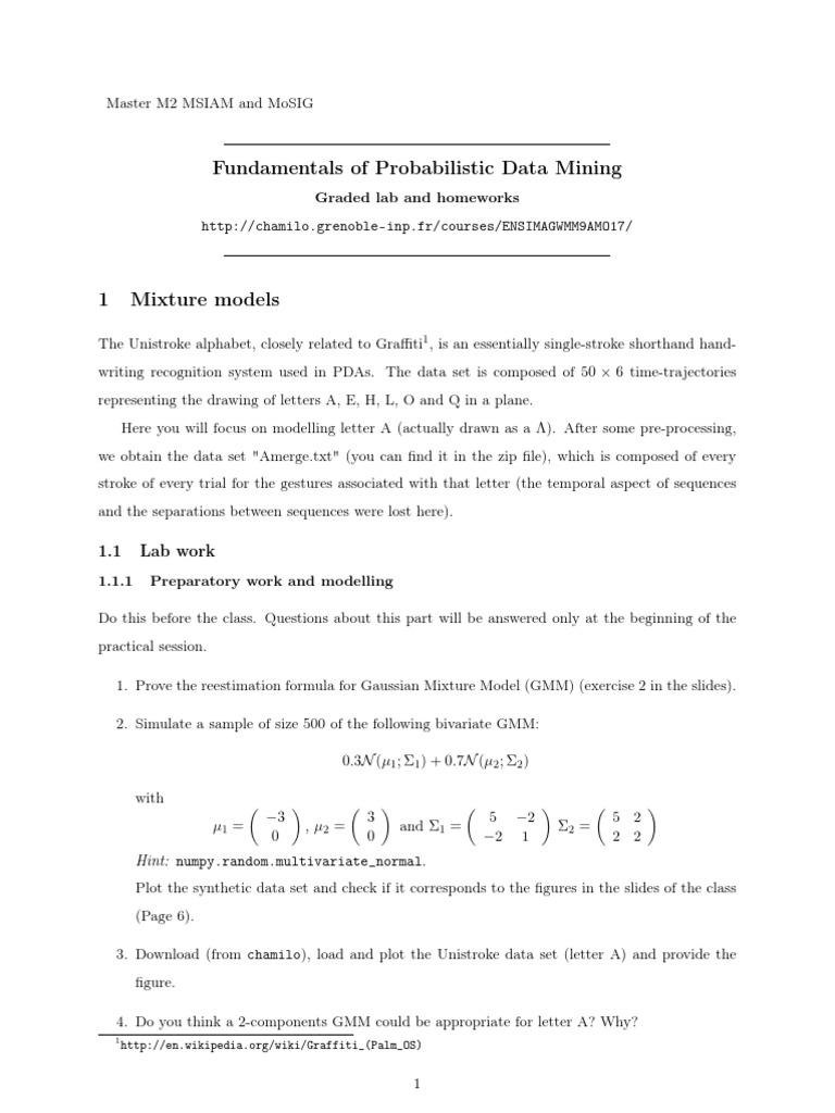 Fundamentals of Probabilistic Data Mining: 1.1 Lab Work | Download Free ...