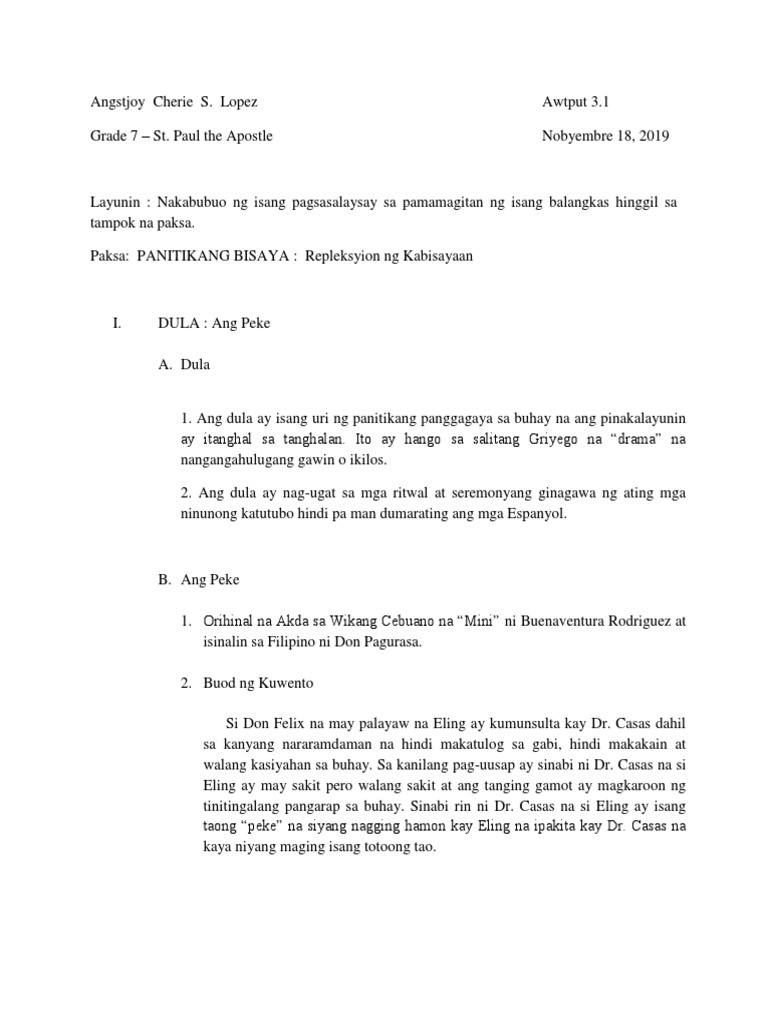 Filipino Awtput 3.1 | PDF